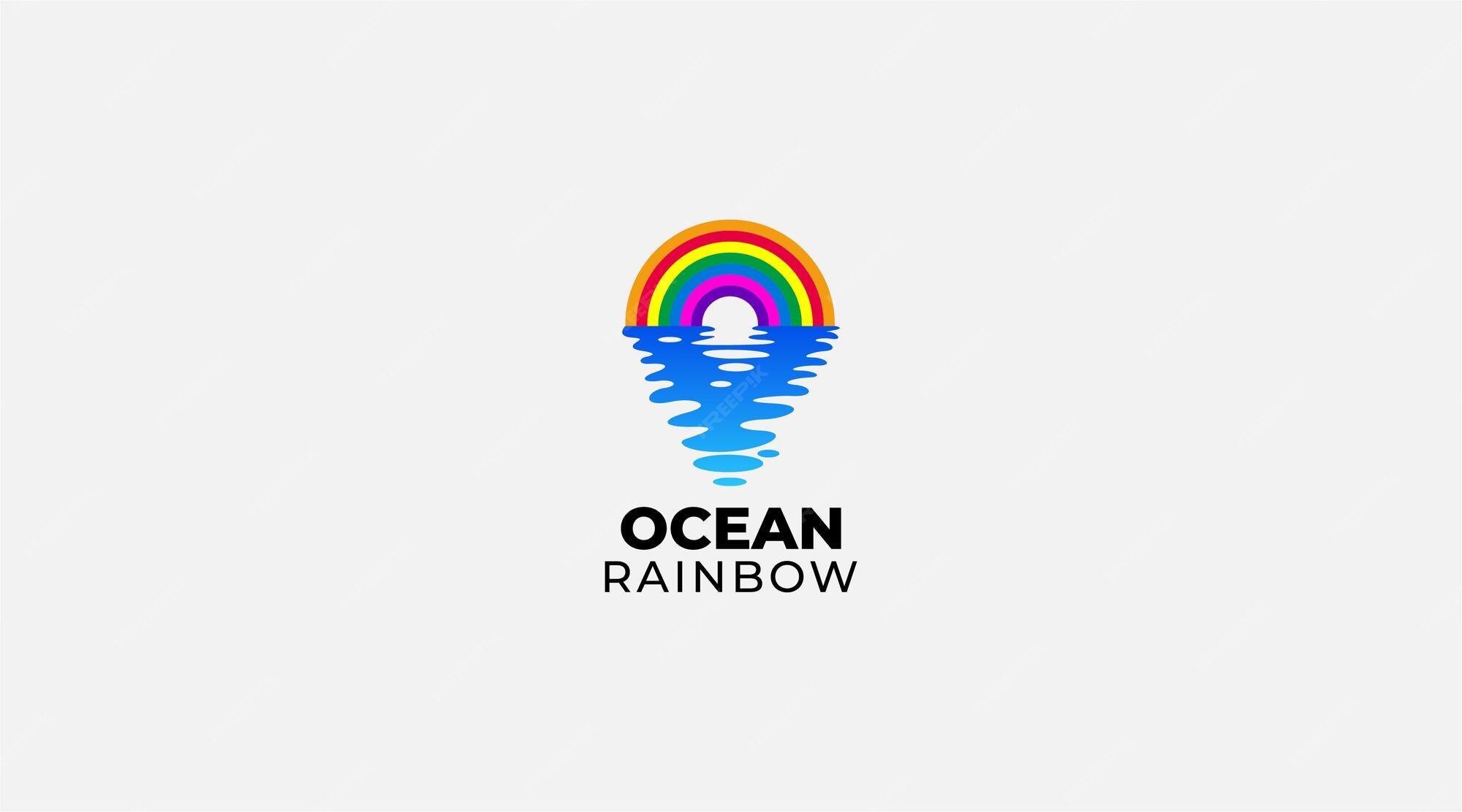 Premium Vector | Gradient ocean rainbow vector logo design icon Premium Vector | Gradient ocean rainbow vector logo design icon