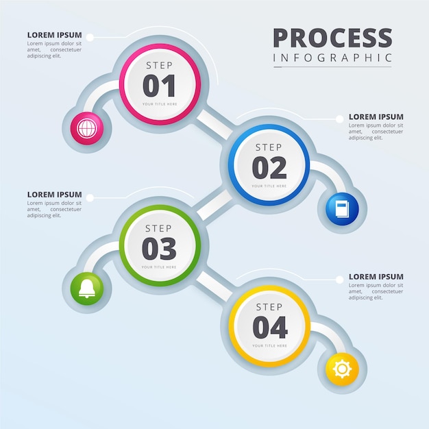 Premium Vector | Gradient process infographic Premium Vector | Gradient process infographic