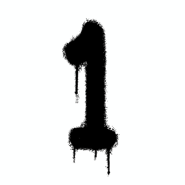 Premium Vector | Graffiti spray paint Number One Isolated Vector Premium Vector | Graffiti spray paint Number One Isolated Vector