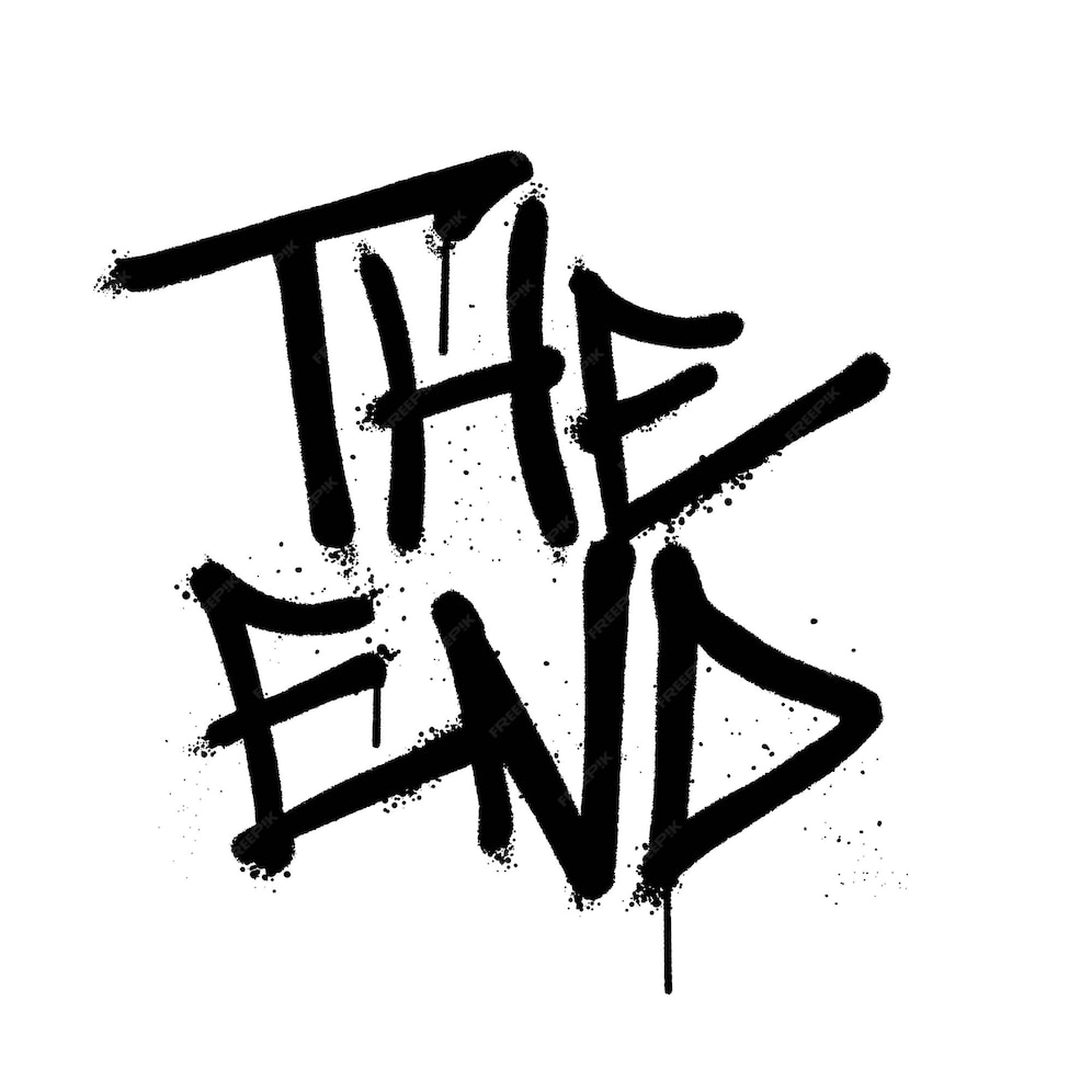 Premium Vector | Graffiti spray paint Word The End Isolated Vector Premium Vector | Graffiti spray paint Word The End Isolated Vector