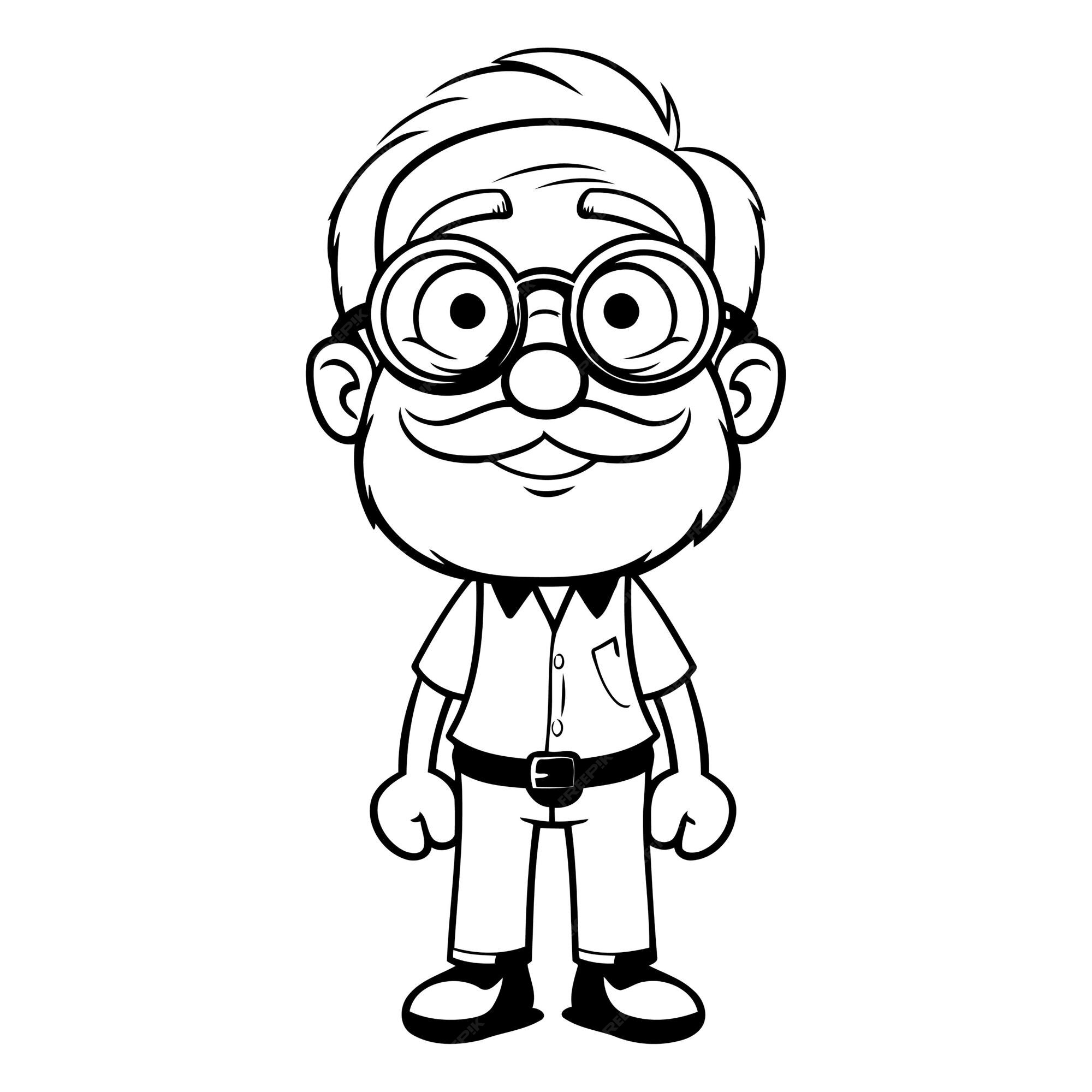 Premium Vector Grandfather Cartoon Mascot Character Vector