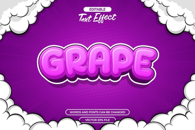 Premium Vector | Grape editable text effect vector Premium Vector | Grape editable text effect vector
