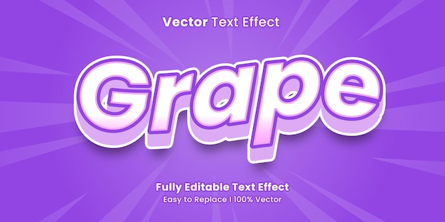 Premium Vector | Grape vector editable text effect Premium Vector | Grape vector editable text effect
