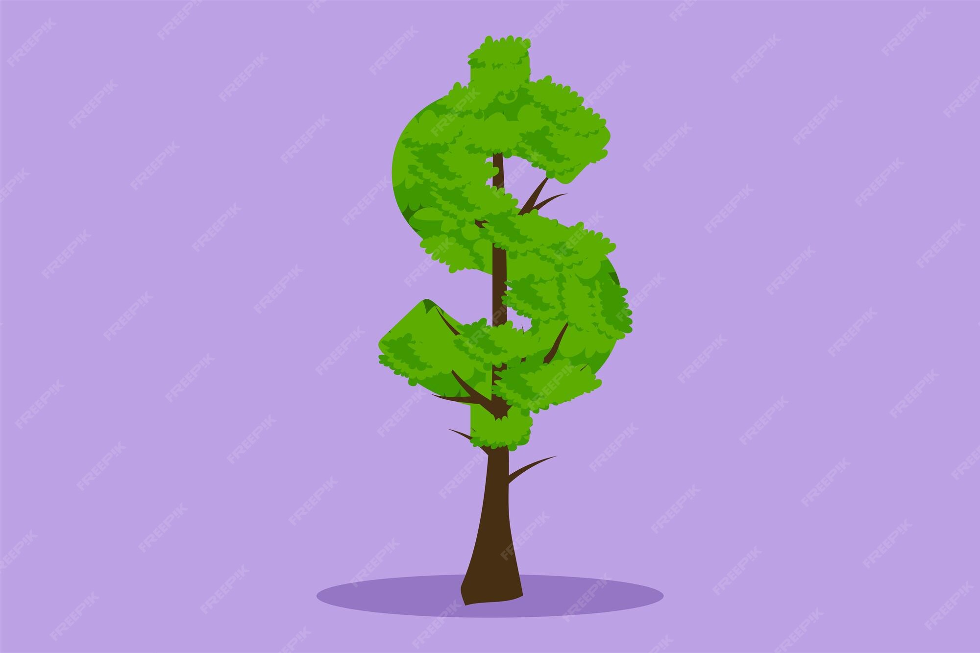 Premium Vector Graphic Flat Design Drawing Green Tree Shaped In
