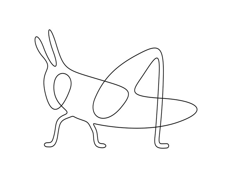 Premium Vector Grasshopper In One Continuous Line Drawing Vector Illustration