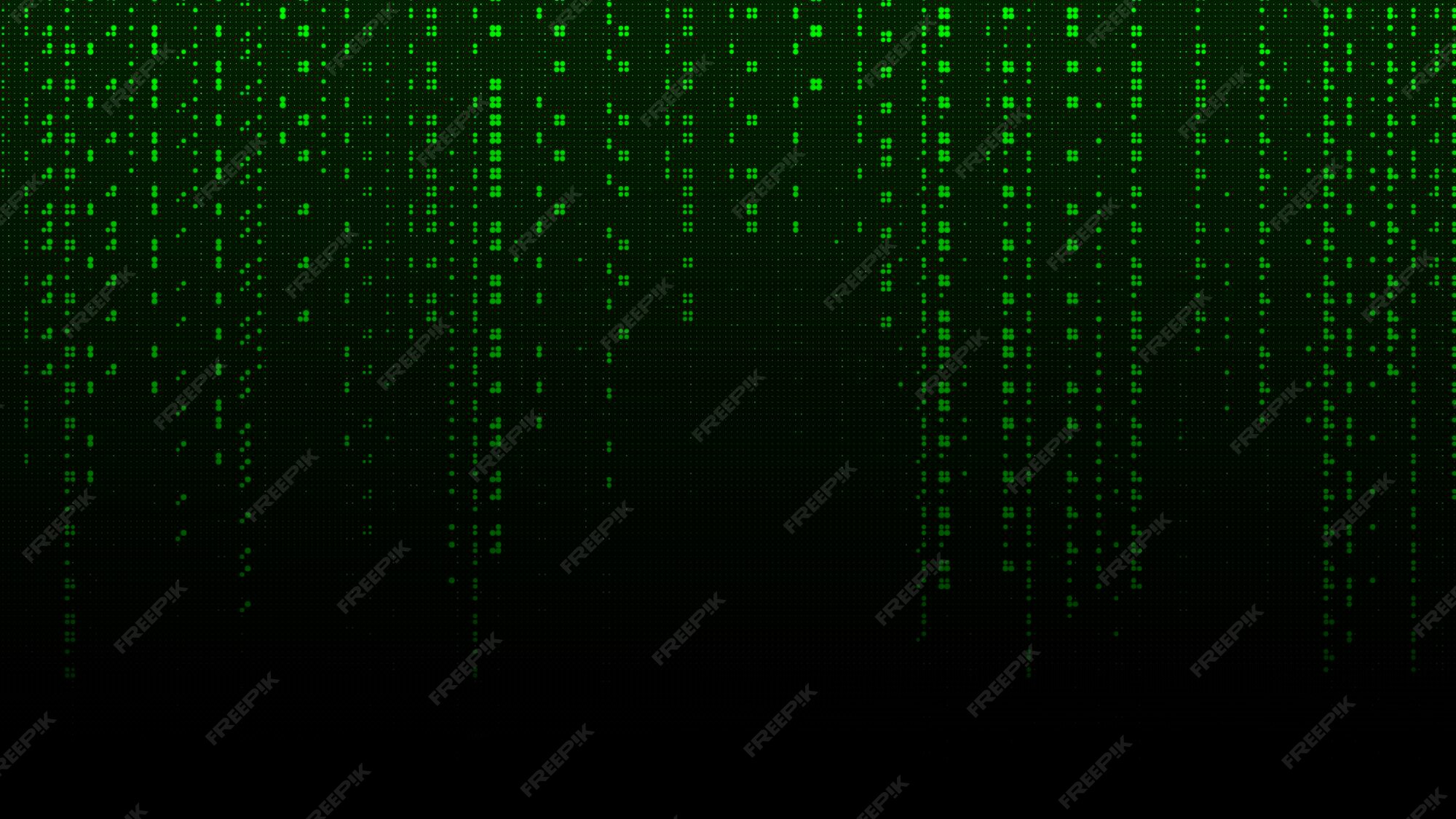 Premium Vector | Green matrix background falling dots on screen ...