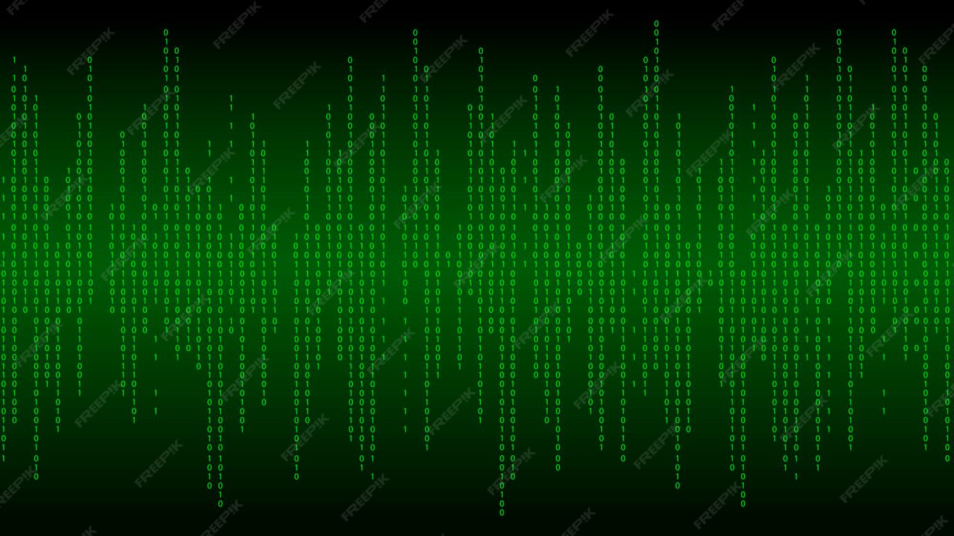 Premium Vector | Green matrix background Falling numbers on screen ...