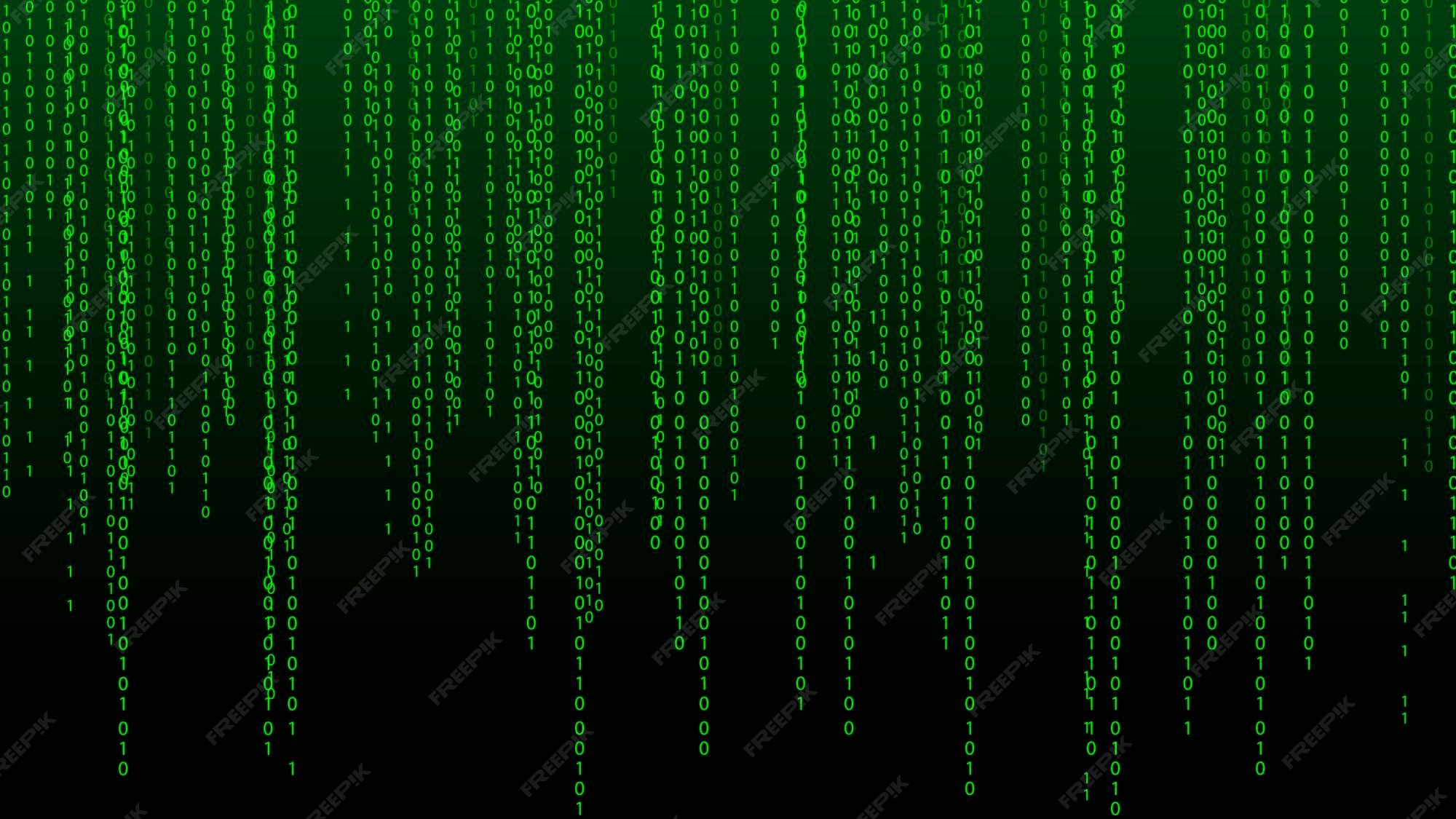 Premium Vector | Green matrix background falling numbers on screen ...