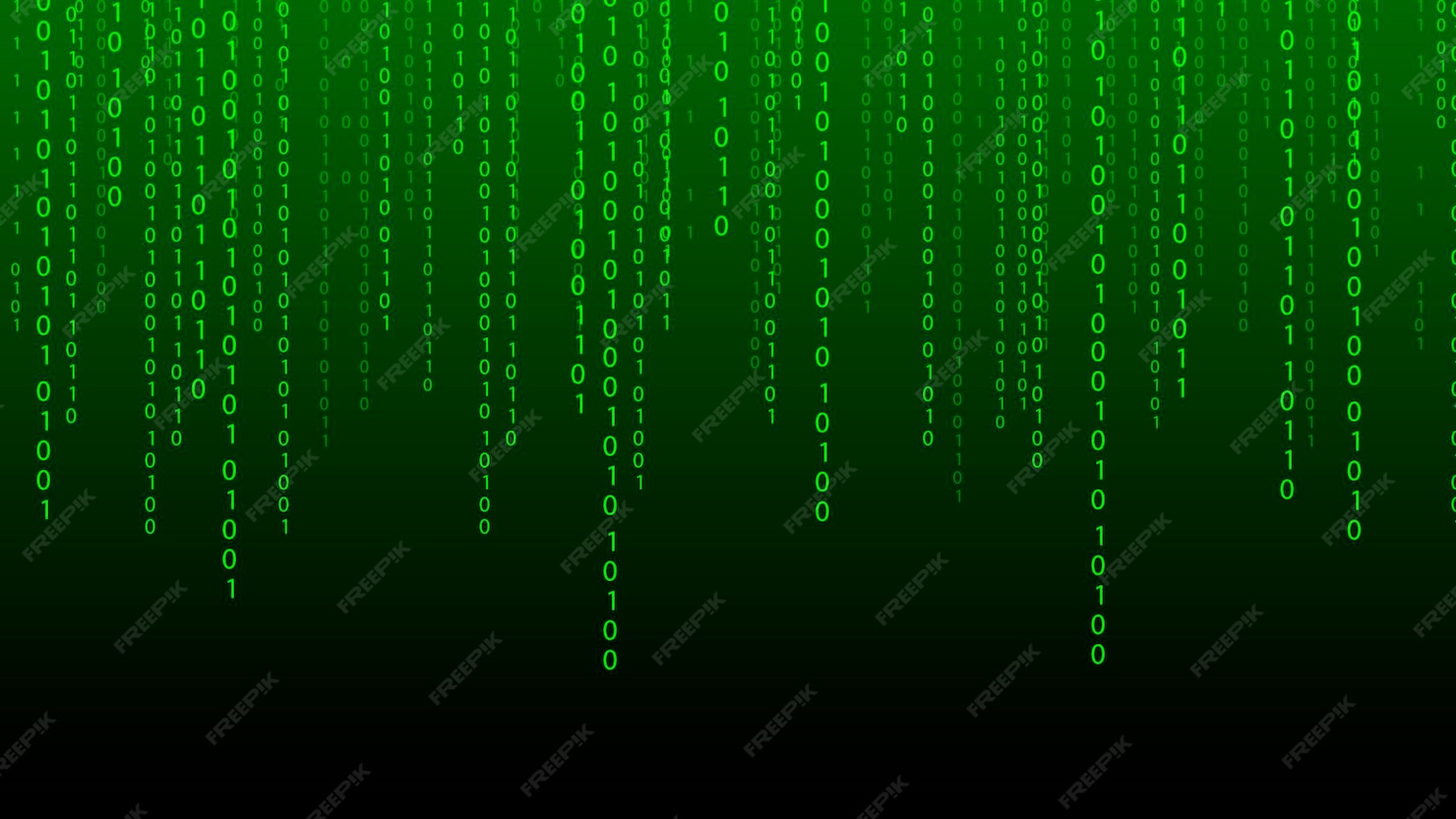 Premium Vector | Green matrix background Falling numbers on screen Technology stream binary code ...