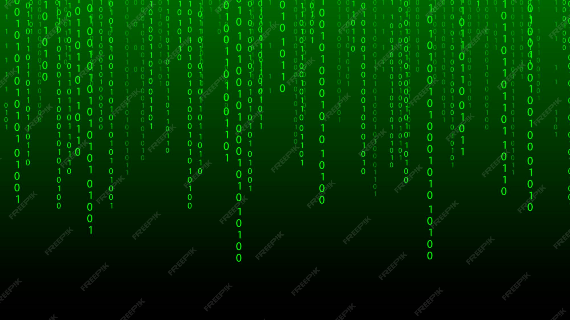 Premium Vector | Green matrix background Falling numbers on screen Technology stream binary code ...