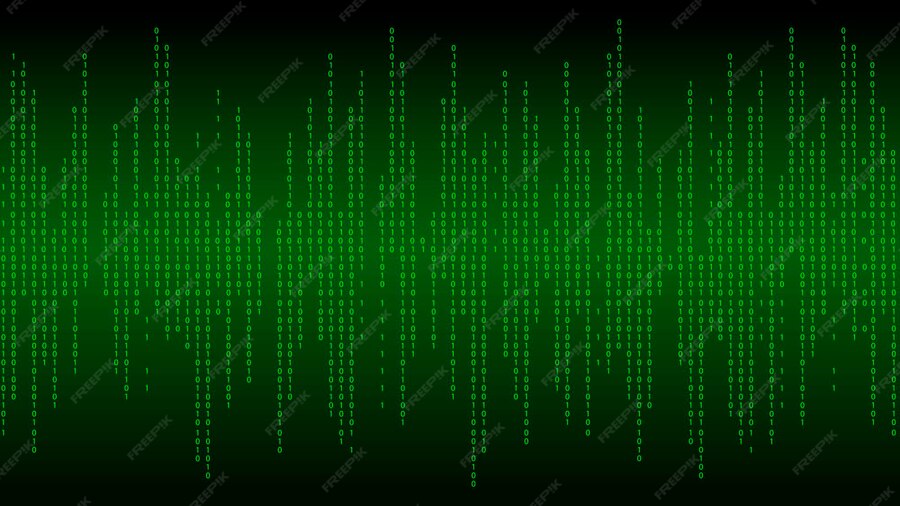 Premium Vector | Green matrix background falling numbers on screen ...