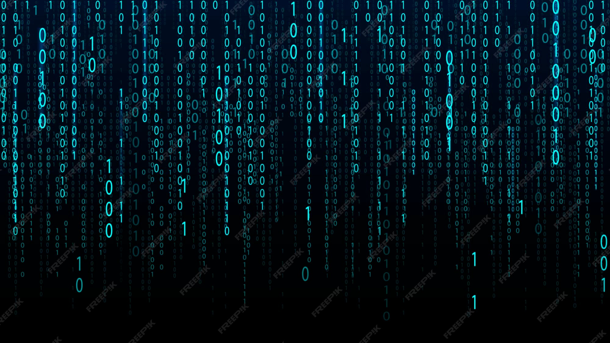 Premium Vector | Green matrix background Falling numbers on screen Technology stream binary code ...