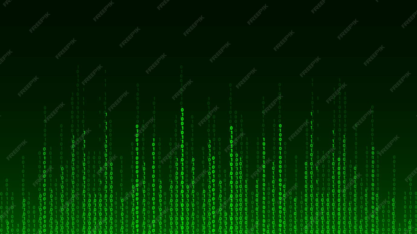 Premium Vector | Green matrix background falling numbers on screen ...