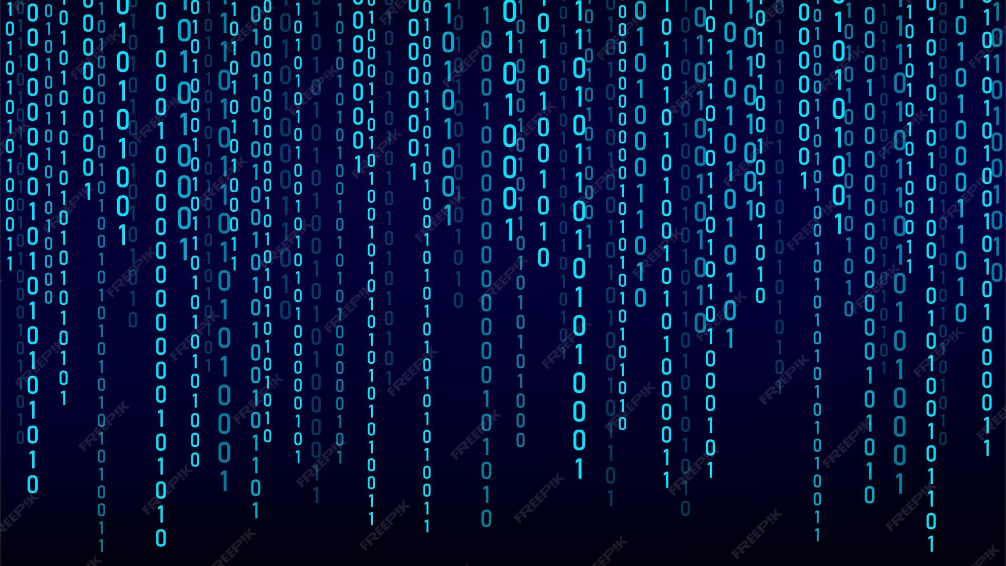 Premium Vector | Green matrix background stream of binary code falling numbers on dark backdrop ...