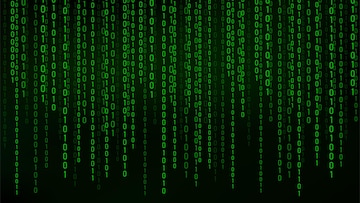 Premium Vector | Green matrix background stream of binary code falling ...