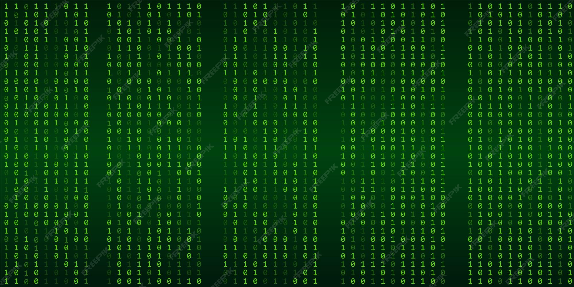 Premium Vector | Green matrix background stream of binary code Falling numbers on dark backdrop ...