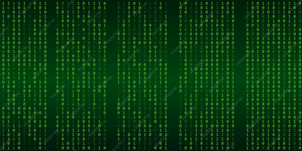 Premium Vector | Green matrix background stream of binary code Falling numbers on dark backdrop ...