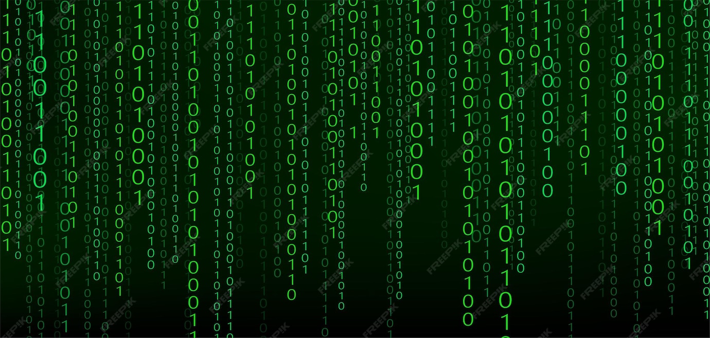 Premium Vector Green Matrix Background Stream Of Binary Code Falling