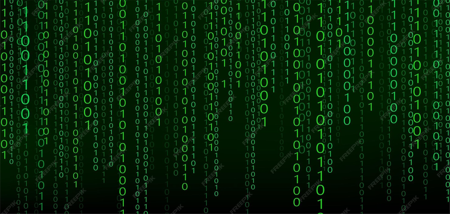 Premium Vector | Green matrix background stream of binary code Falling ...