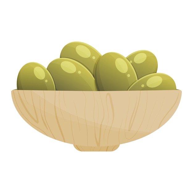 Premium Vector | Green olives in bowl. Vector isolated illustration Premium Vector | Green olives in bowl. Vector isolated illustration