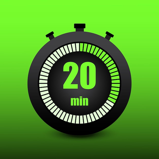 Premium Vector | Green stopwatch icon Twenty minutes display 20 minutes ... Premium Vector | Green stopwatch icon Twenty minutes display 20 minutes ...