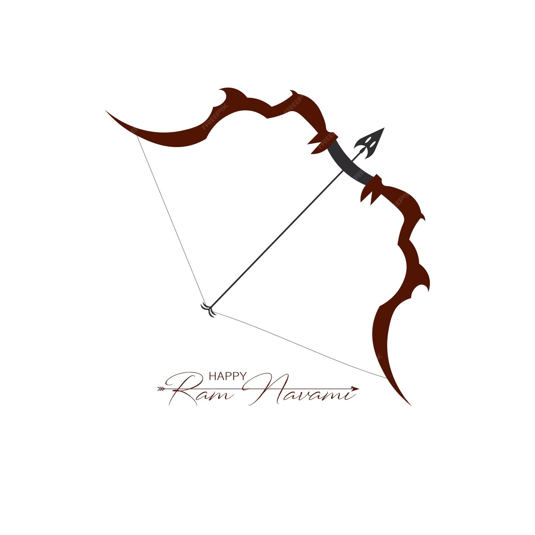 Premium Vector Greeting Card With Bow And Quiver For Ram Navami