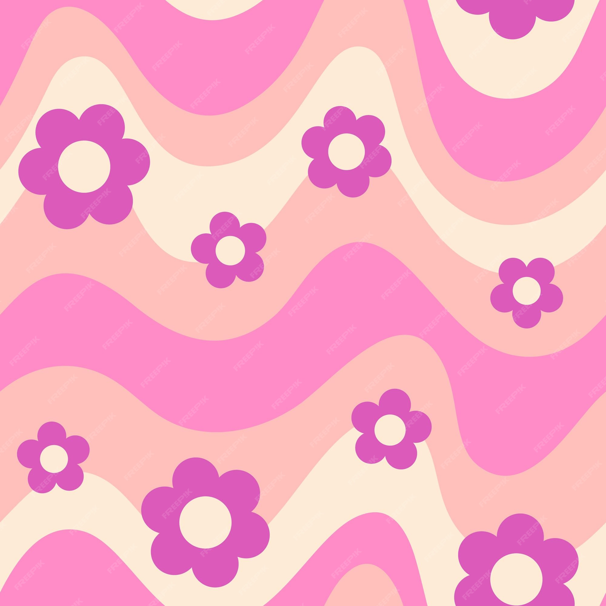 Premium Vector | Groovy waves and daisy flowers seamless pattern ... Premium Vector | Groovy waves and daisy flowers seamless pattern ...