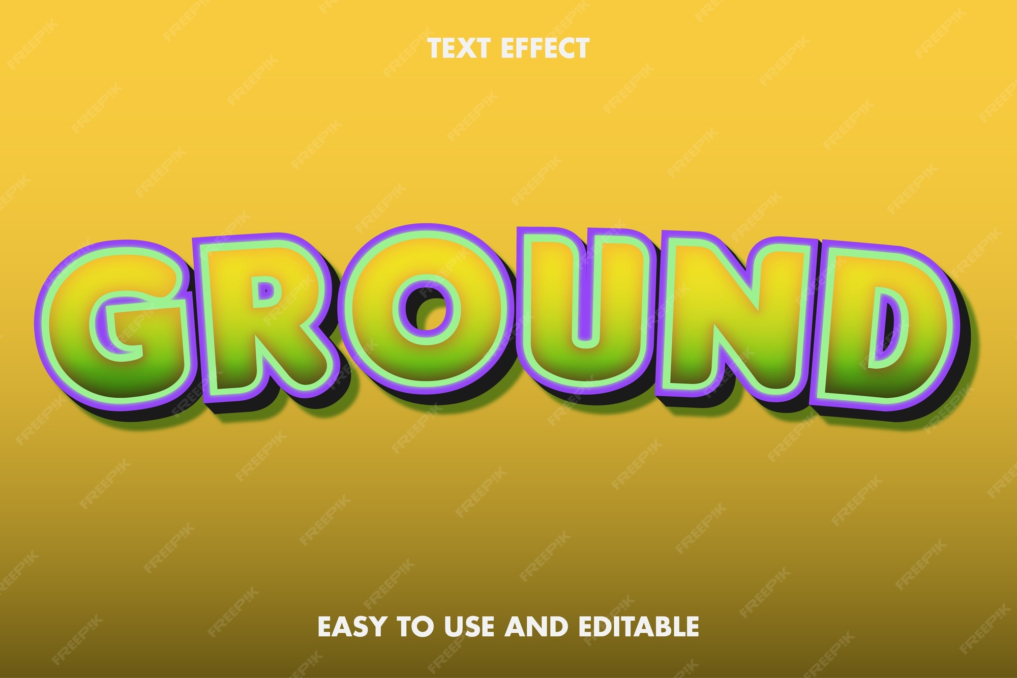 Premium Vector Ground Text Effect Editable Font Style
