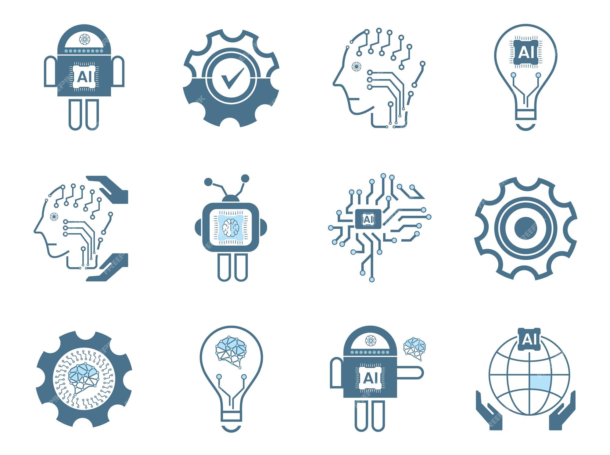 Premium Vector | Groups of 12 artificial intelligence line icons twelve ... Premium Vector | Groups of 12 artificial intelligence line icons twelve ...