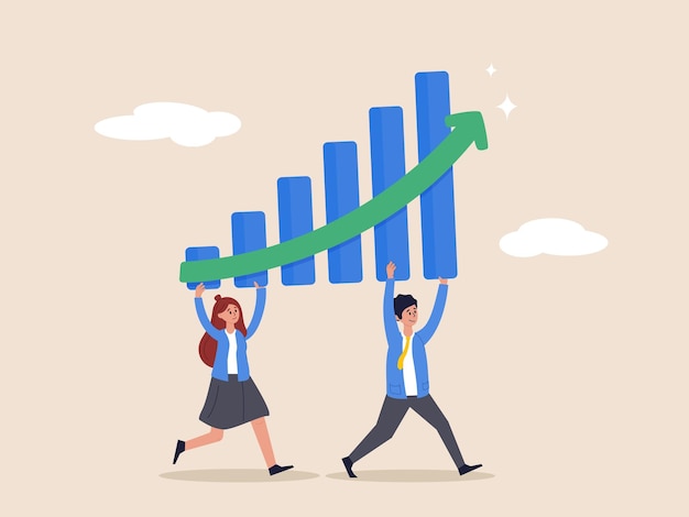Premium Vector | Growing or progress concept Business growth ... Premium Vector | Growing or progress concept Business growth ...