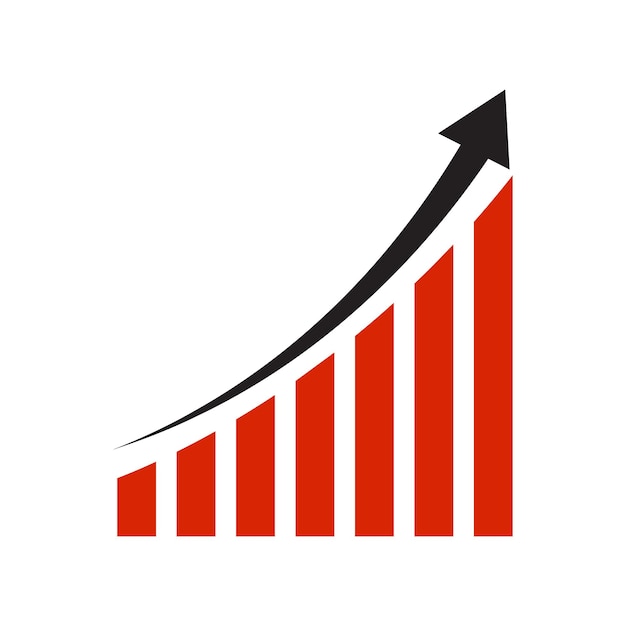 Premium Vector | Growth graph Red arrow going up with bar chart Growing ... Premium Vector | Growth graph Red arrow going up with bar chart Growing ...