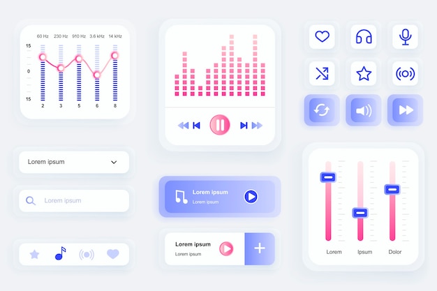 Premium Vector | Gui elements for finance mobile app ui, ux toolkit Premium Vector | Gui elements for finance mobile app ui, ux toolkit