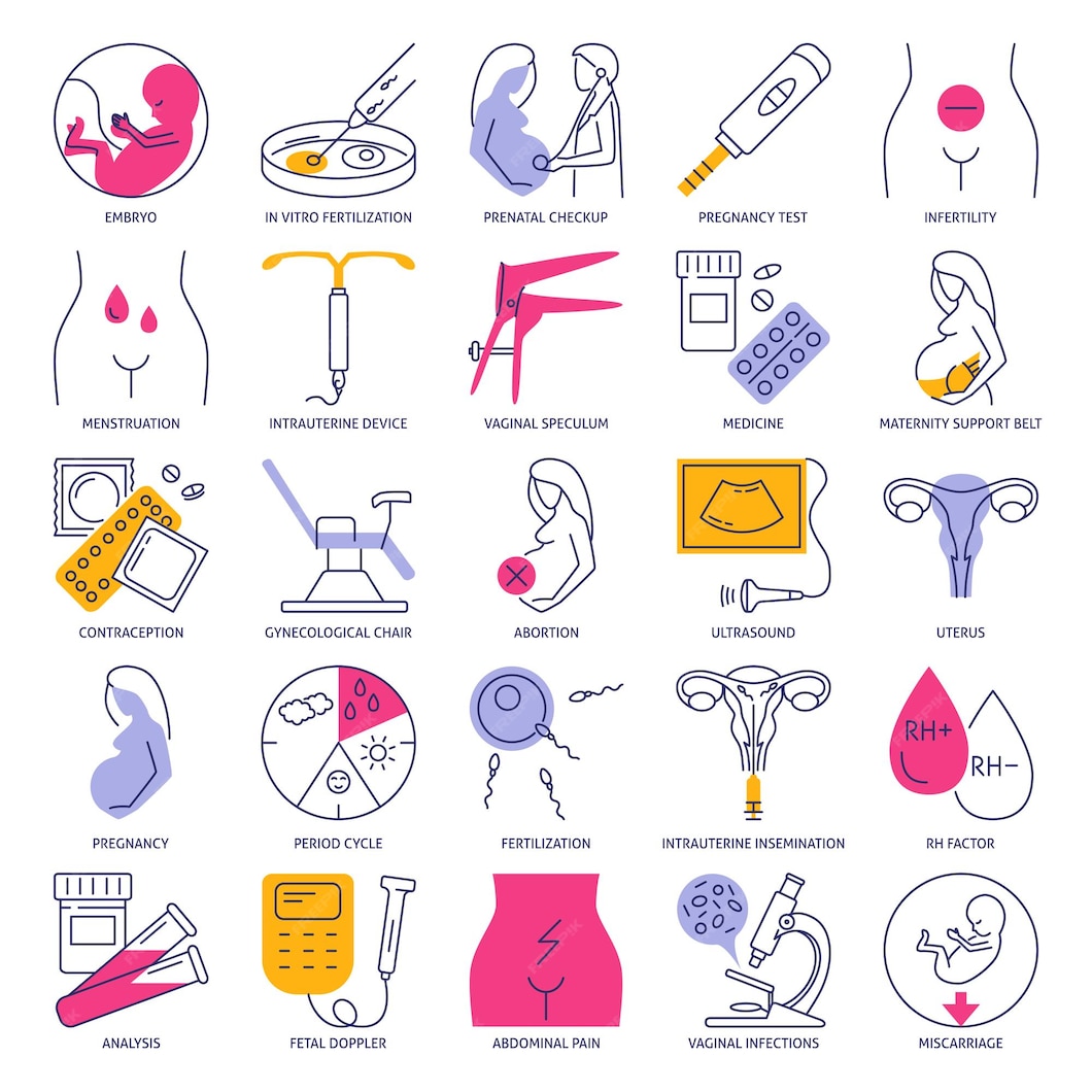 Premium Vector Gynecology And Obstetrics Icon Set