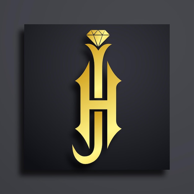 Premium Vector H And J Creative Logo In Gold Gradient