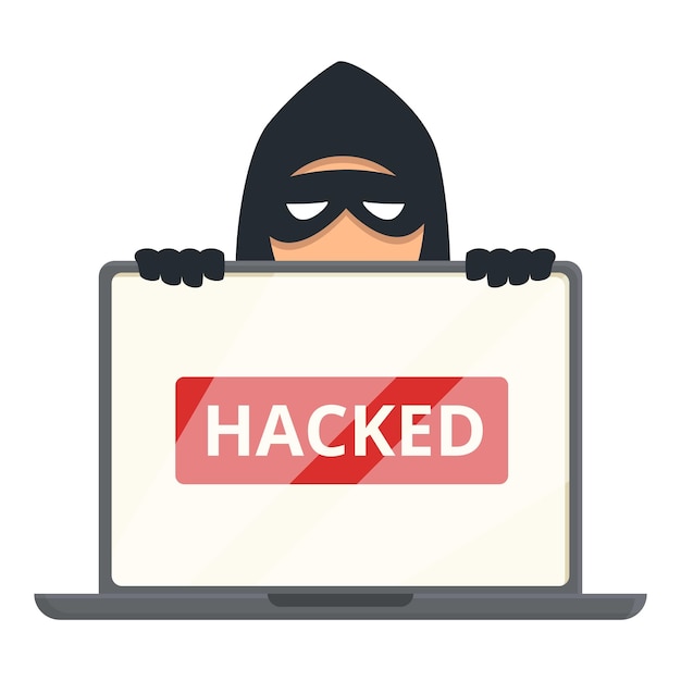 Premium Vector | Hacked system icon cartoon vector cyber attack online scam Premium Vector | Hacked system icon cartoon vector cyber attack online scam