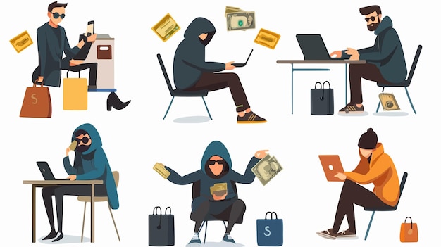 Hacker Activity Concept With Diverse Characters Coding And Networking Premium Ai Generated Vector