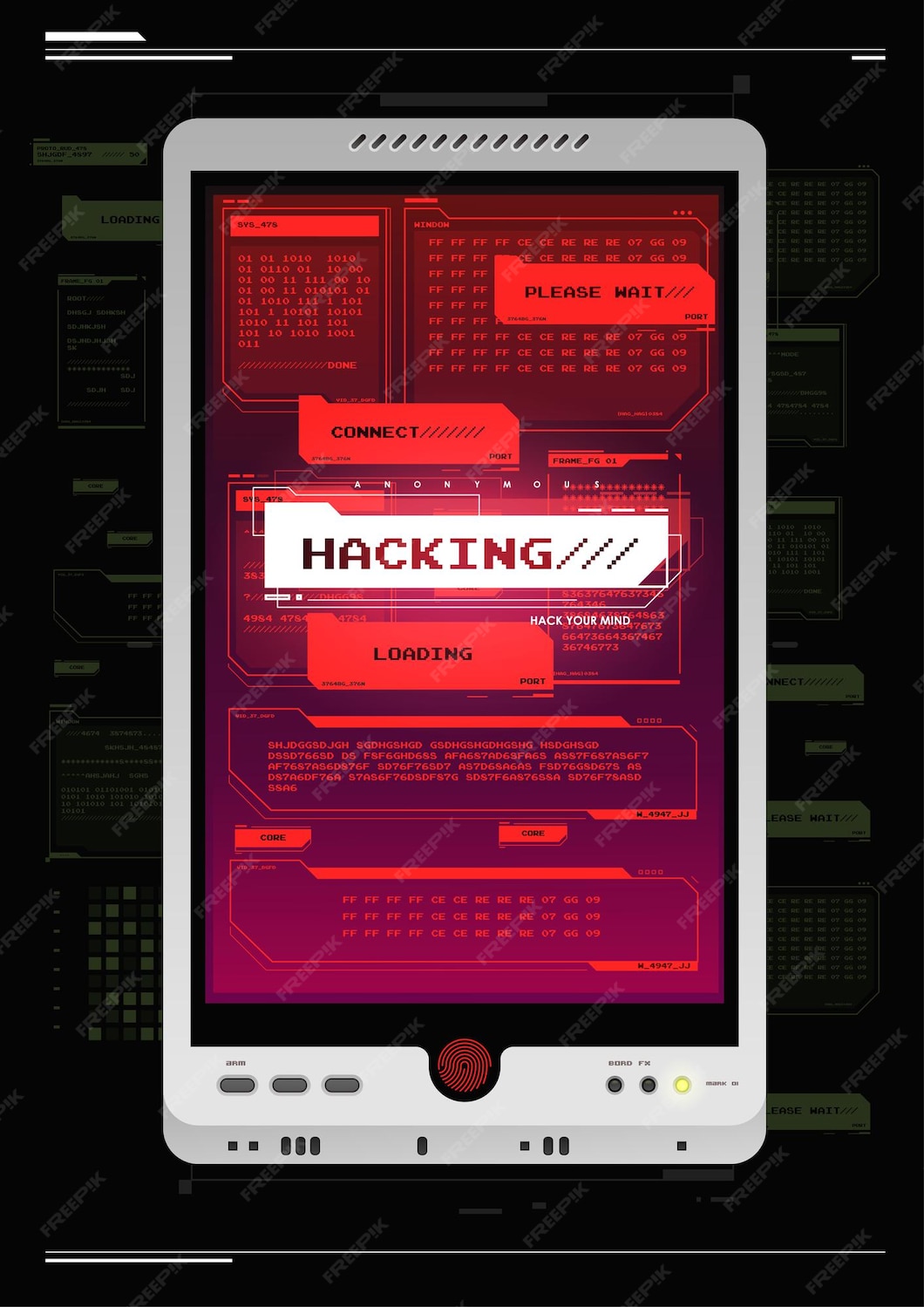 Premium Vector | Hacker interface. Hud background. Futuristic interface ...