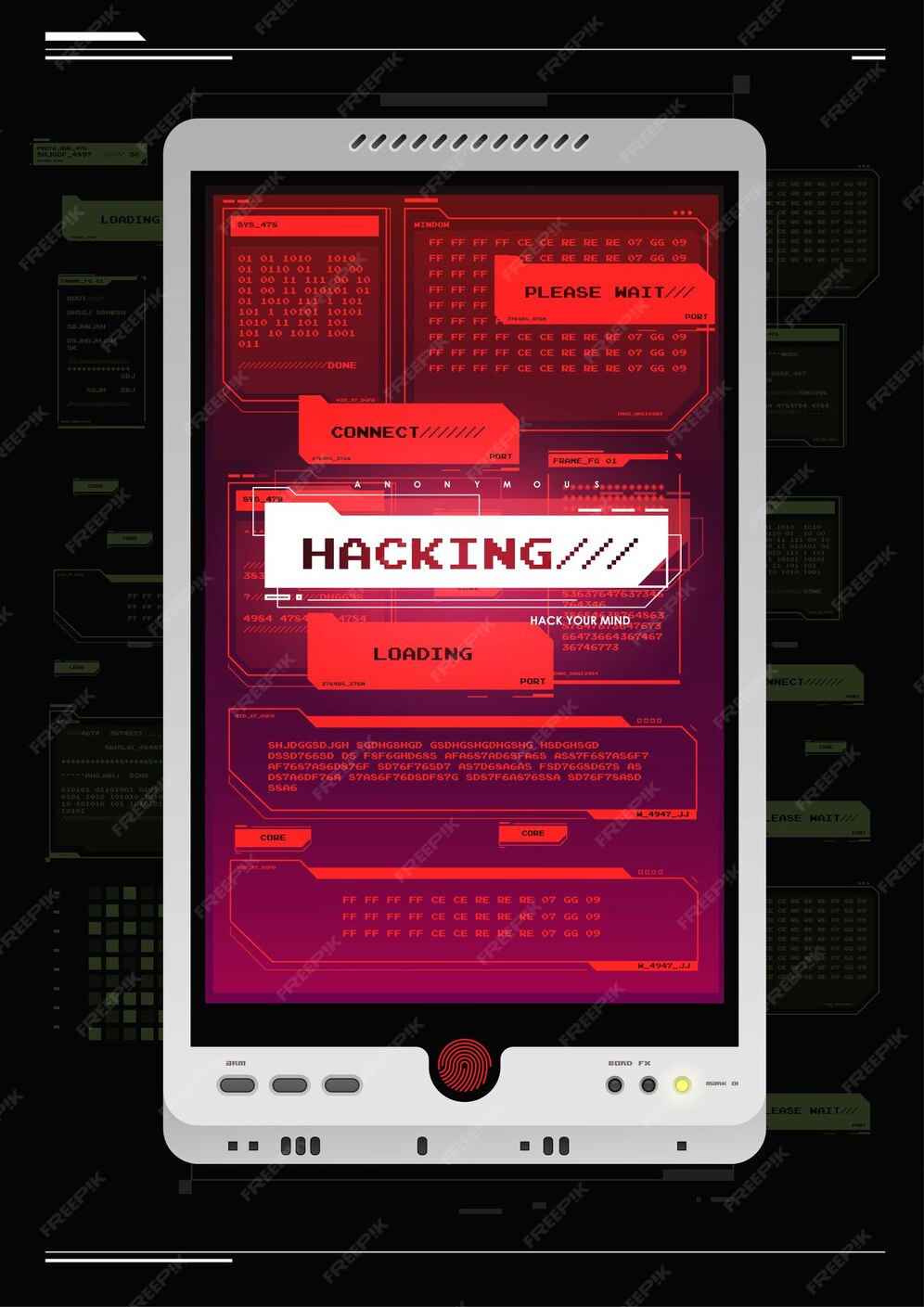 Premium Vector | Hacker interface. Hud background. Futuristic interface elements set. Futuristic ...
