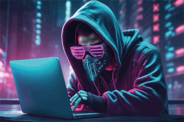Premium Vector Hacker Using Cyber Security Code Hacker Using Cyber Security Code Hacker In A