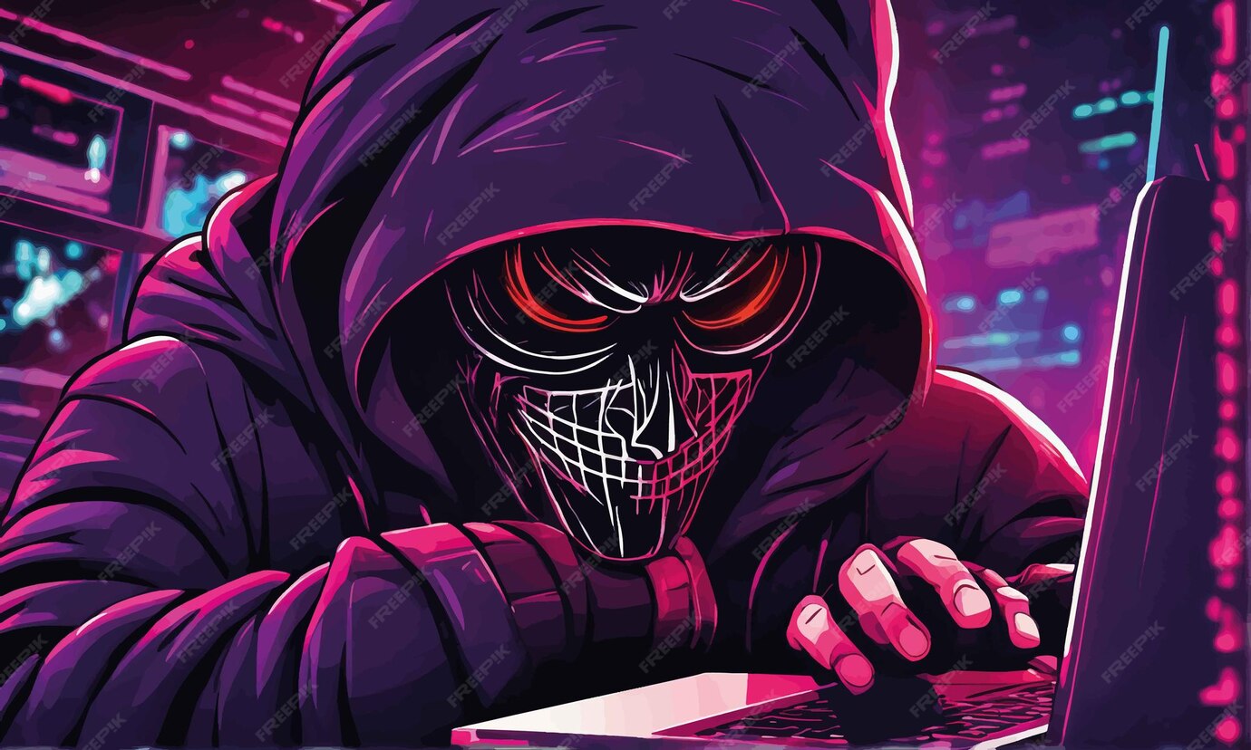 Premium Vector | Hacker with cyber security concept hacker with cyber ...
