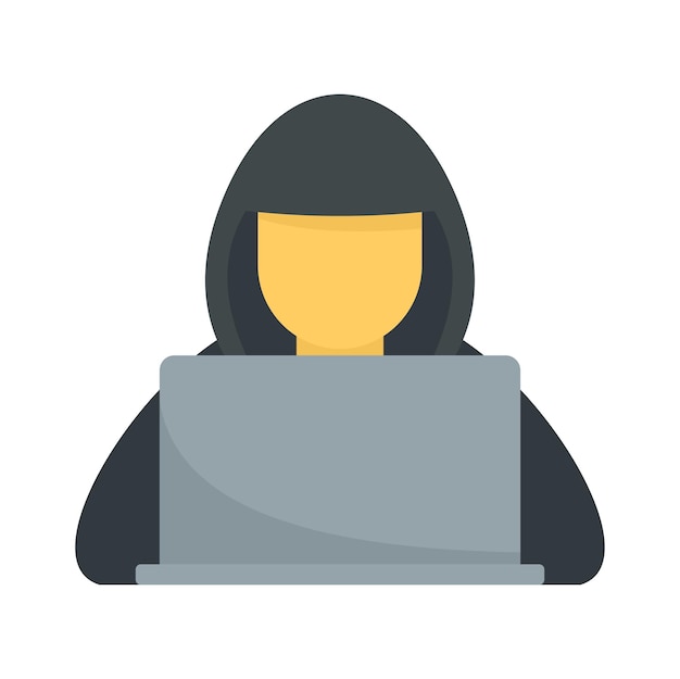Premium Vector | Hacker with hood icon Flat illustration of hacker with ... Premium Vector | Hacker with hood icon Flat illustration of hacker with ...