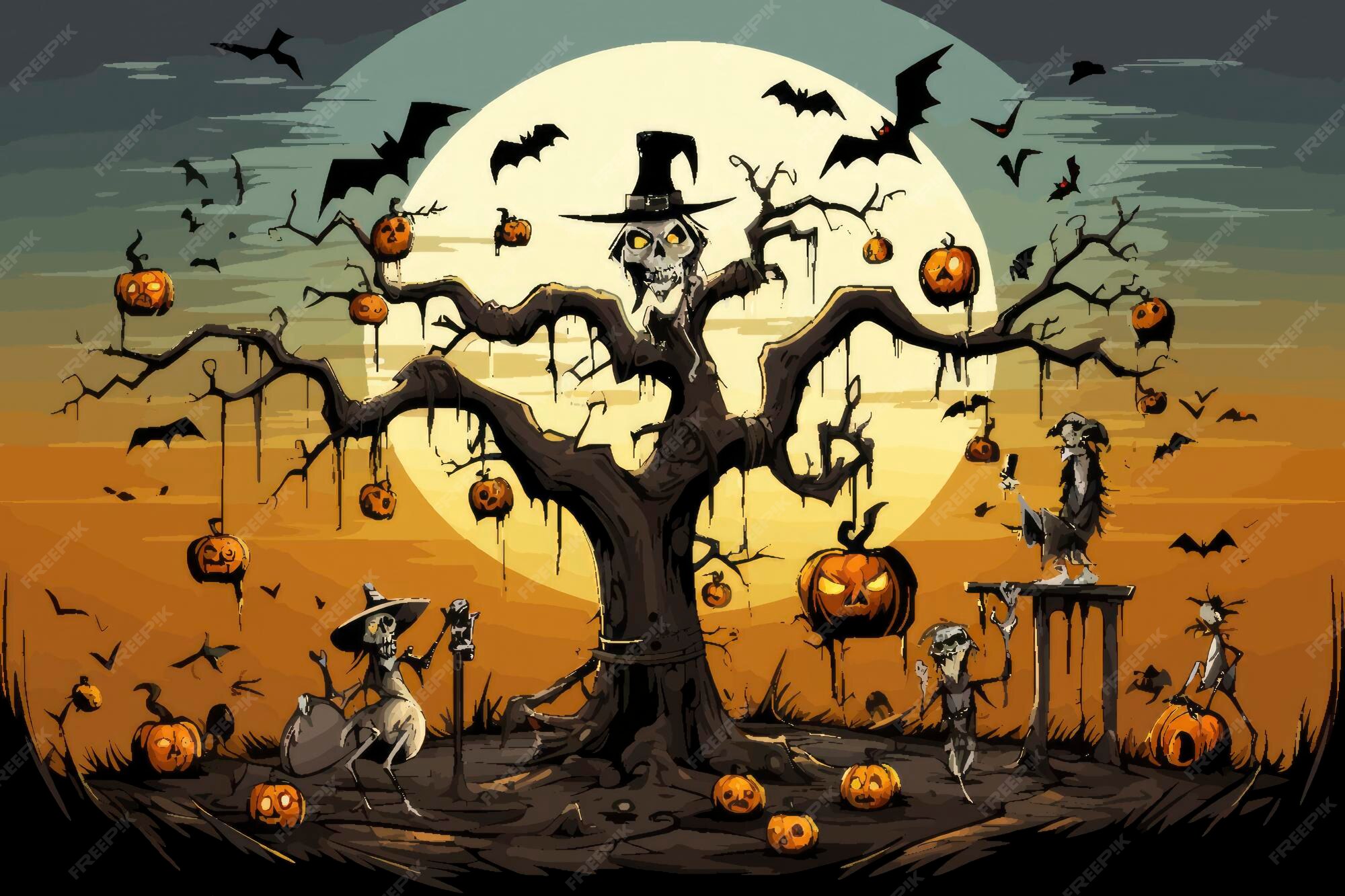 Premium Vector | Halloween concept vector illustration Premium Vector | Halloween concept vector illustration