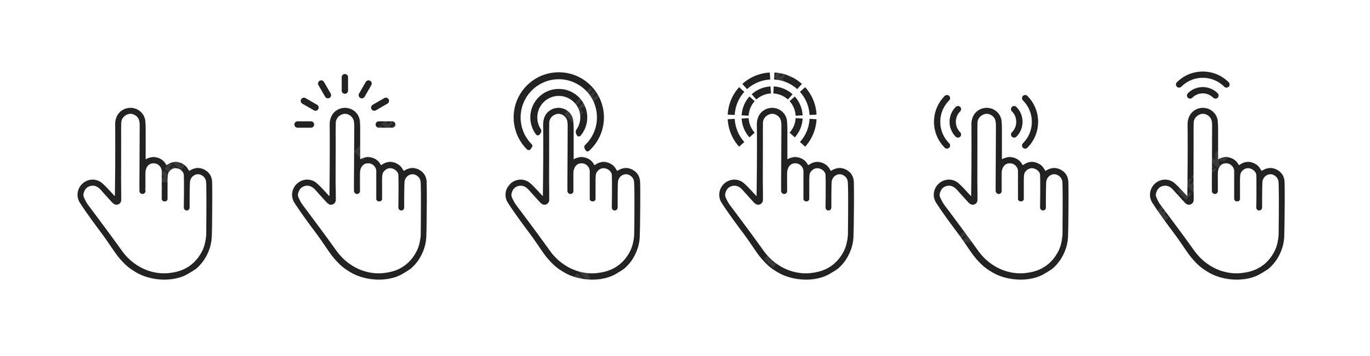 Premium Vector | Hand cursor click icon web pointer set click mouse cursor collection vector ...