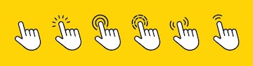 Premium Vector | Hand cursor click icon web pointer set click mouse cursor collection vector ...