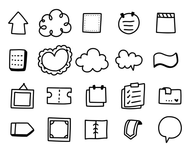 Premium Vector Hand Draw Sticky Note Empty Paper Collection