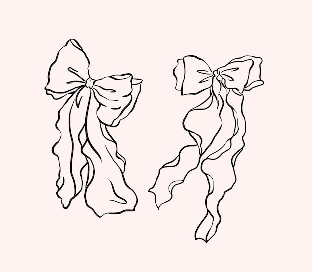Premium Vector | Hand drawn bow collection vector Premium Vector | Hand drawn bow collection vector