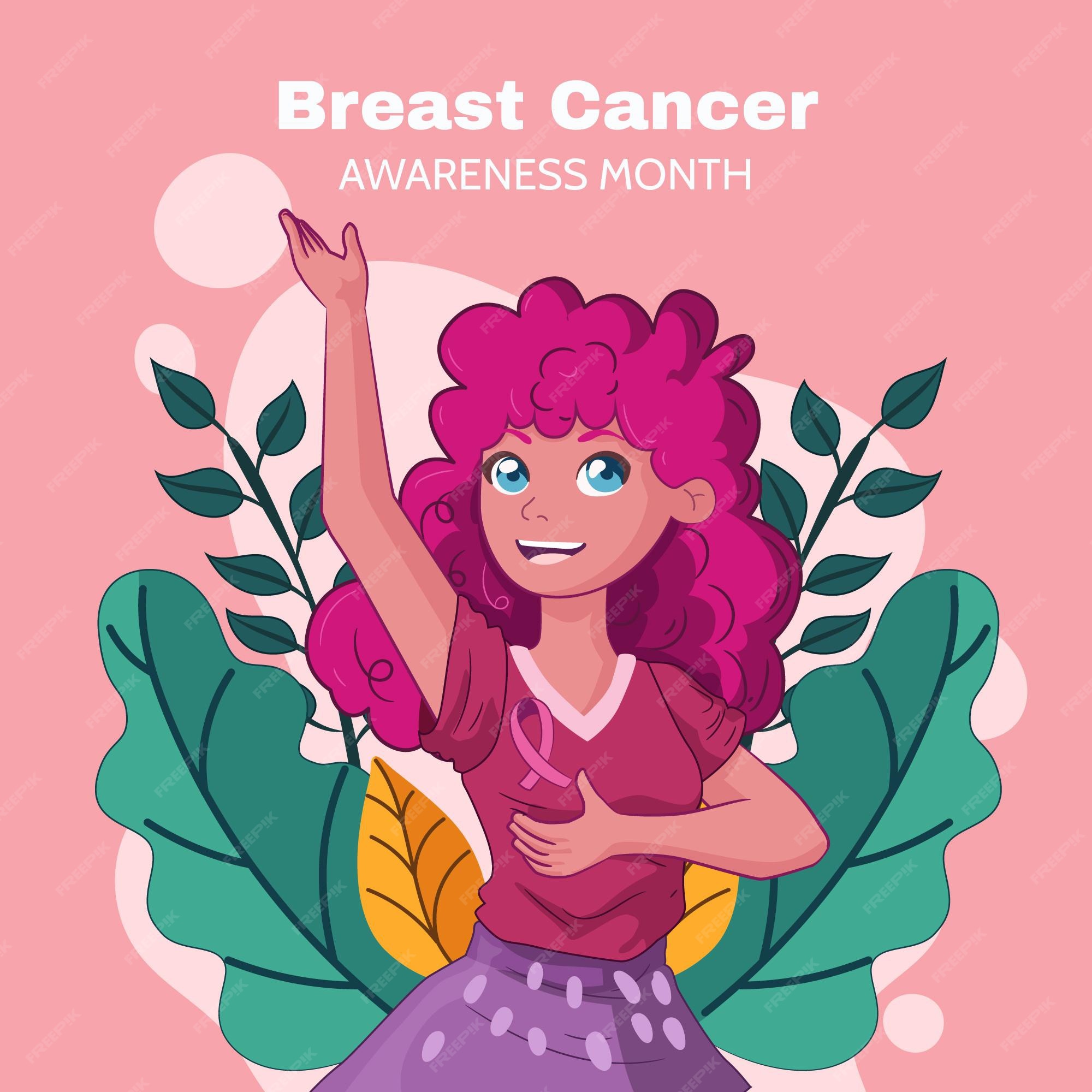 Premium Vector Hand Drawn Breast Cancer Awareness Month Illustration