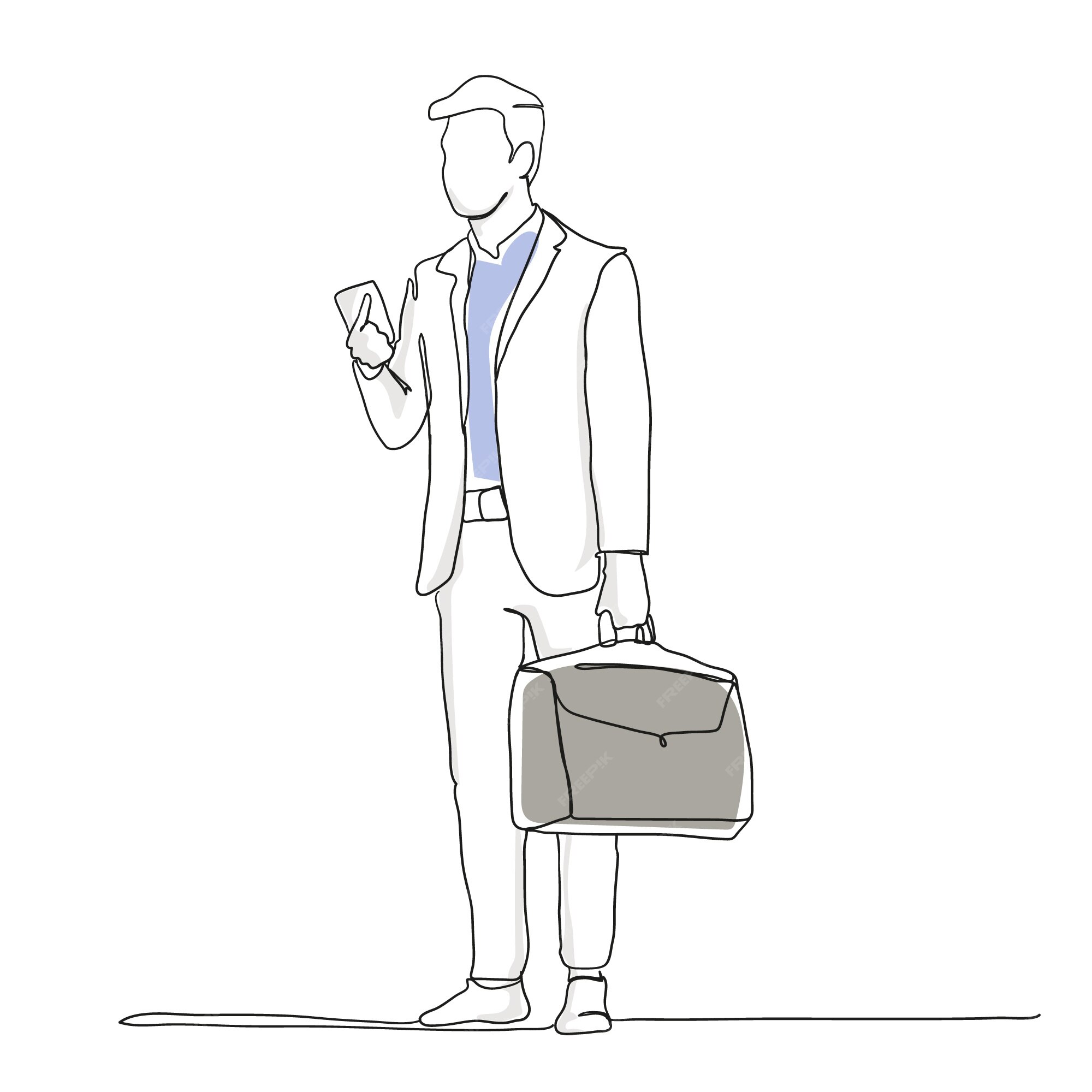 Premium Vector | Hand drawn businessman drawing illustration Premium Vector | Hand drawn businessman drawing illustration