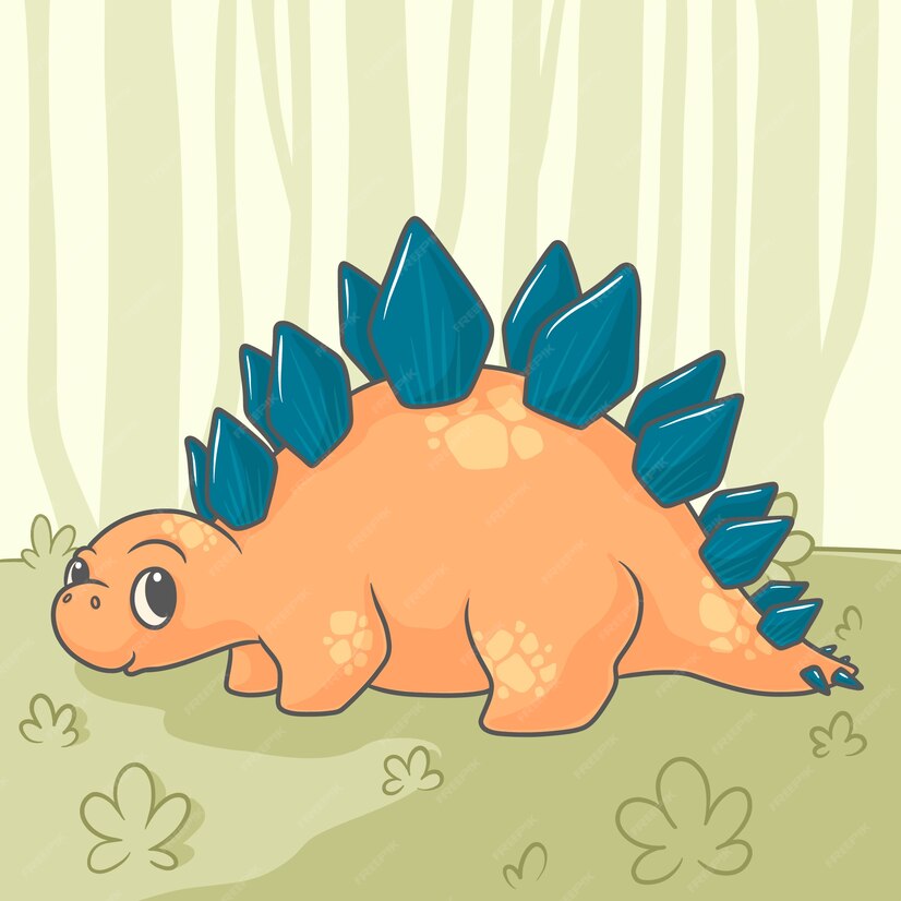 Premium Vector | Hand drawn cartoon stegosaurus illustration Premium Vector | Hand drawn cartoon stegosaurus illustration