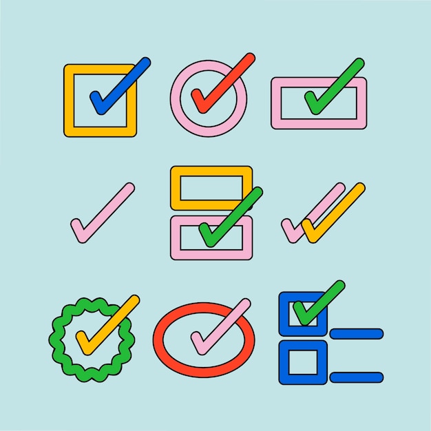 Premium Vector | Hand drawn check mark collection Premium Vector | Hand drawn check mark collection
